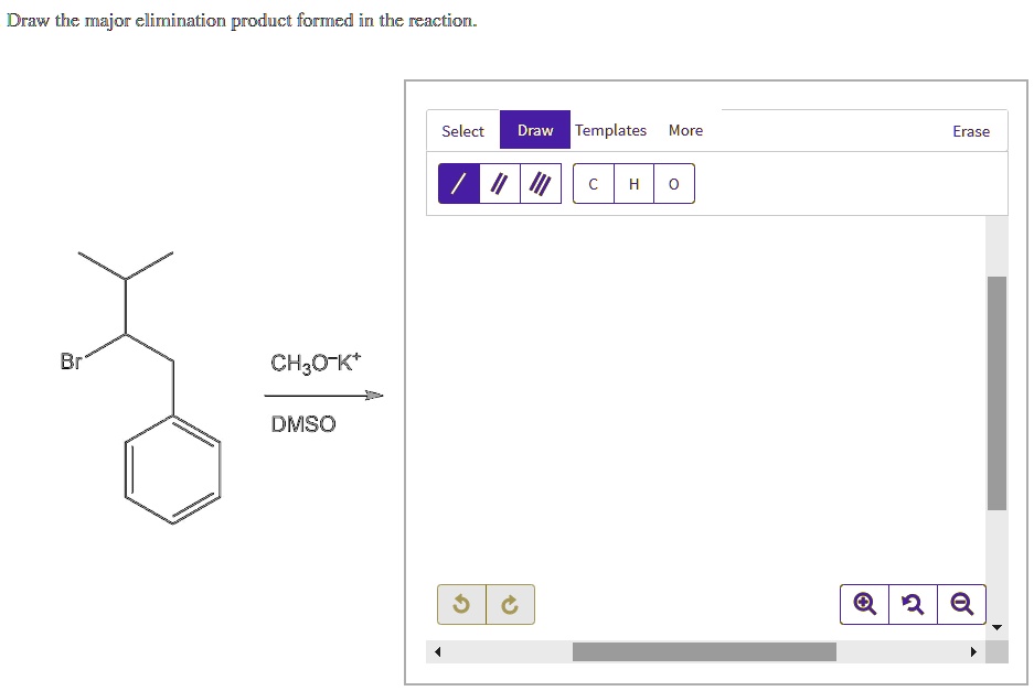 Draw the major elimination product formed in the reaction. Draw the ...