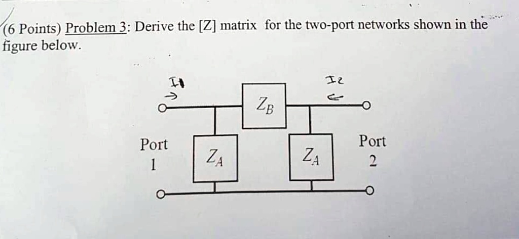 (6 Points) Problem 3: Derive the [Z] matrix for the two-port networks shown in the figure below.