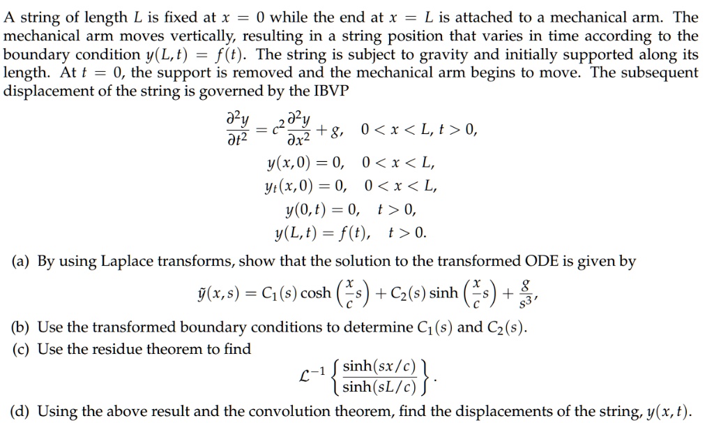 SOLVED:string of length L is fixed at x 0 while the end at x Lis attached to a mechanical arm ...