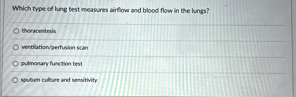 which type of lung test measures airflow and blood flow in the lungs ...