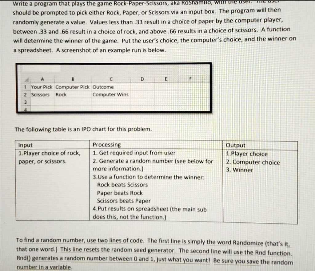 Solved Please Write The Code In Vba Excel Only No Function No Forms 4228