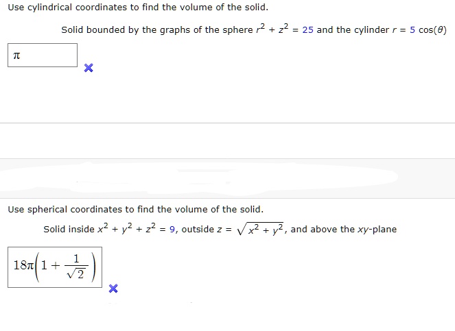 use cylindrical coordinates to find the volume of the solid solid ...