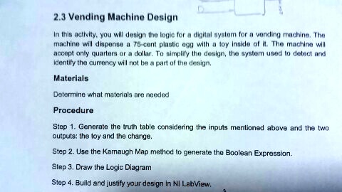 SOLVED: 2.3 Vending Machine Design In this activity, you will design ...
