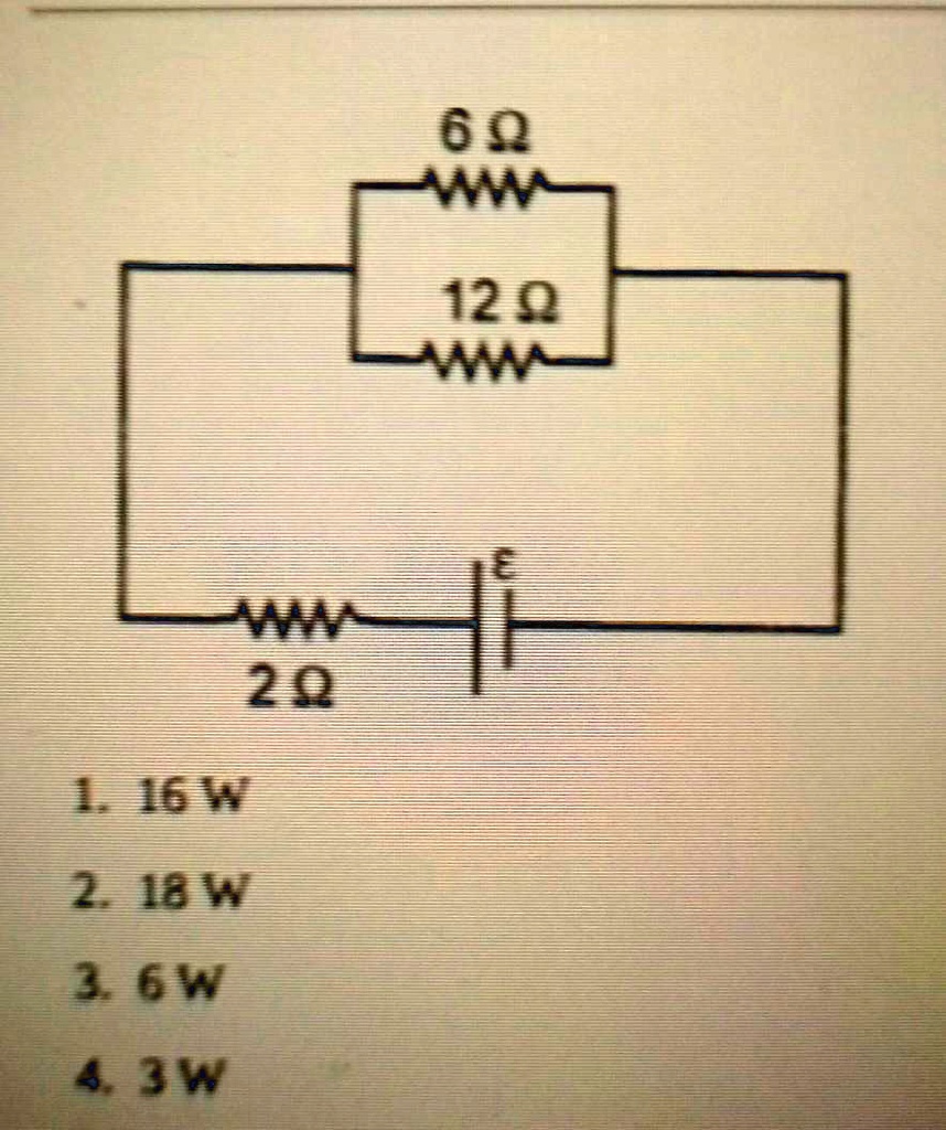 inin the circuit shown in figure the power developed in 6 ohm resistor ...