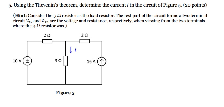 SOLVED: Using Thevenin's theorem, determine the current in the circuit ...