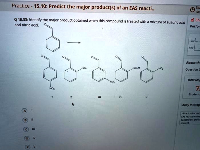 practice 1510 predict the major products ofan eas reacti q1533 identify ...