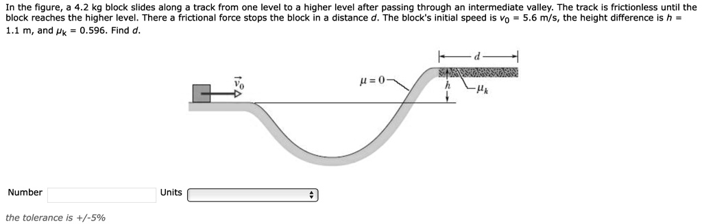 SOLVED: In the figure a 4.2 kg block slides along track from one level higher level after ...