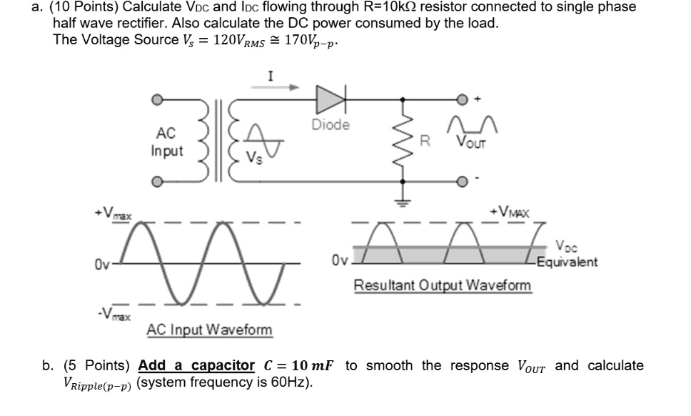 SOLVED: (10 Points) Calculate Voc and Iac flowing through R=10kÎ ...