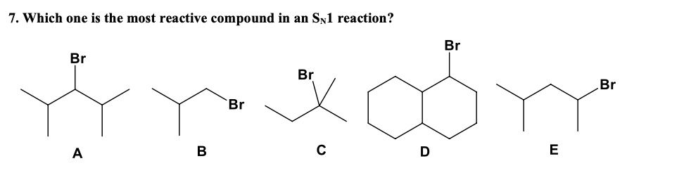7 which one is the most reactive compound in an swl reaction br br br 59207