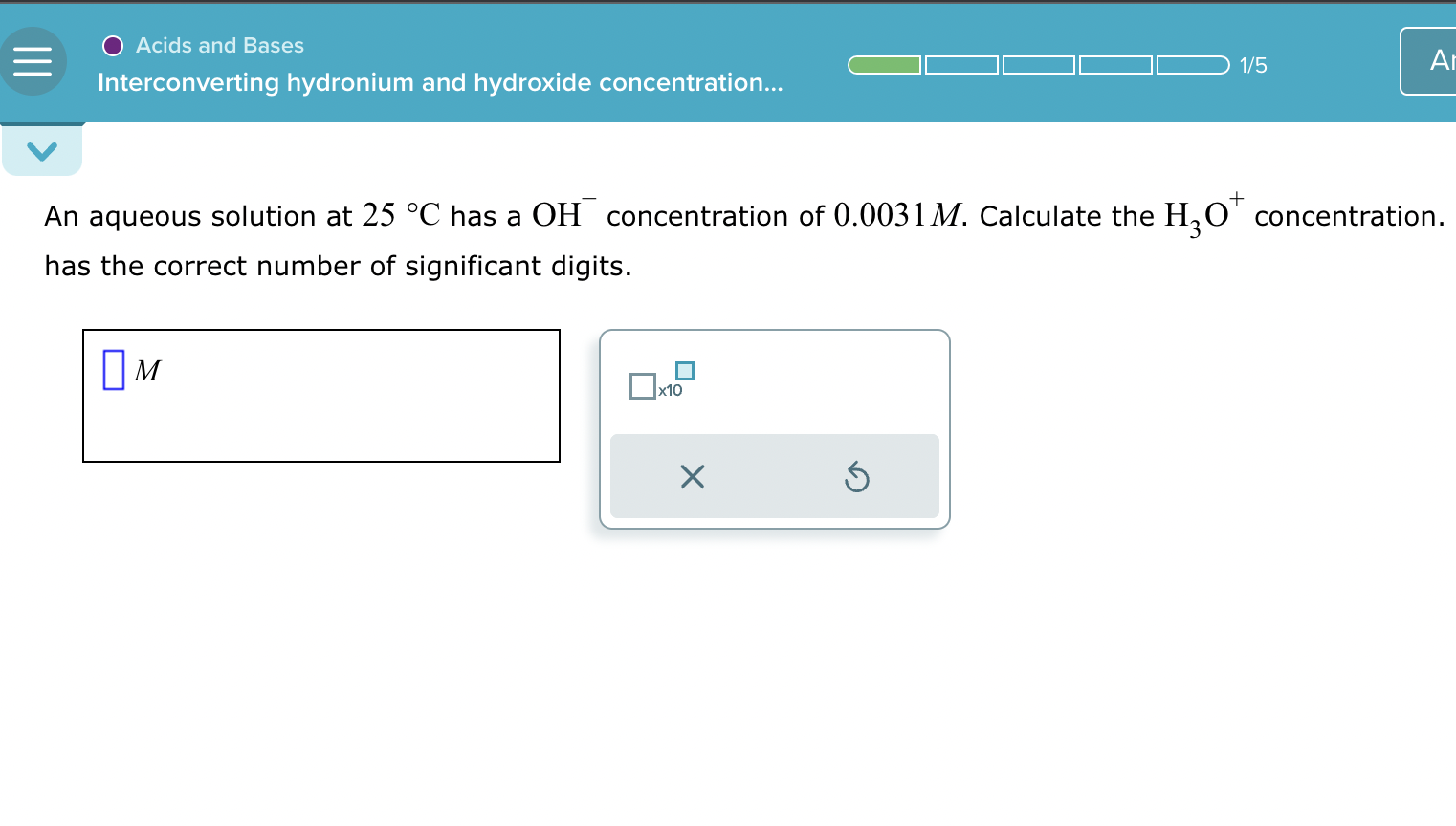 SOLVED: Acids and Bases Interconverting hydronium and hydroxide concentration... An aqueous ...