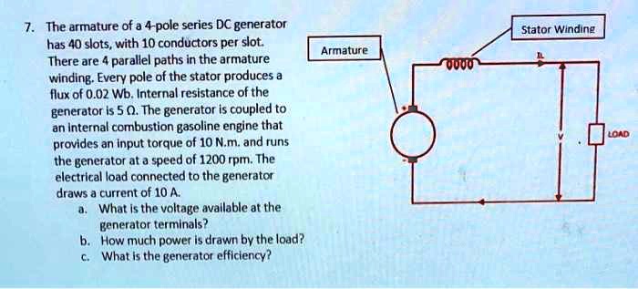 the armature of 4 pole series dc generator has 40 slots with 10 conductors per slot armature ...