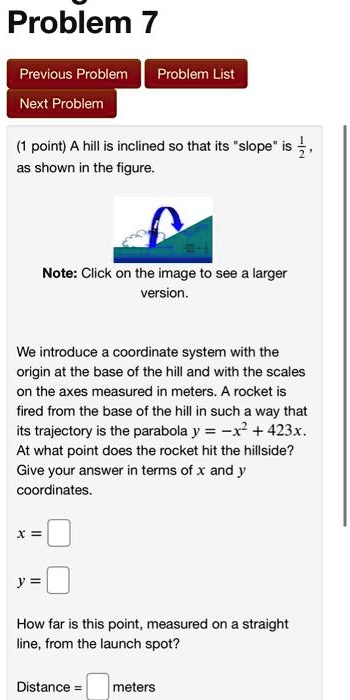 (1 point) A hill is inclined so that its s̈lopeïs (1)/(2), as shown in ...