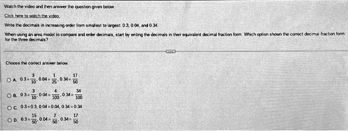 SOLVED: Texts: Write the decimals in increasing order from smallest to ...