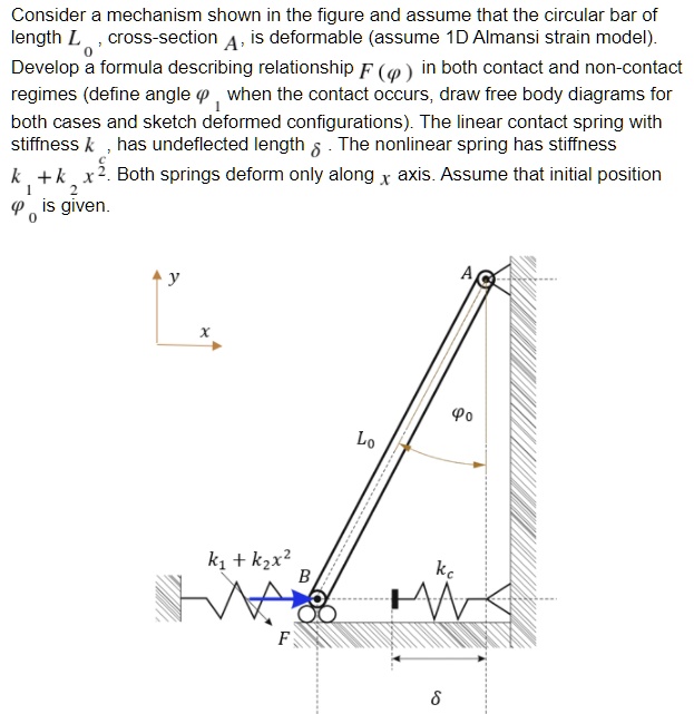 SOLVED: Consider a mechanism shown in the figure and assume that the ...