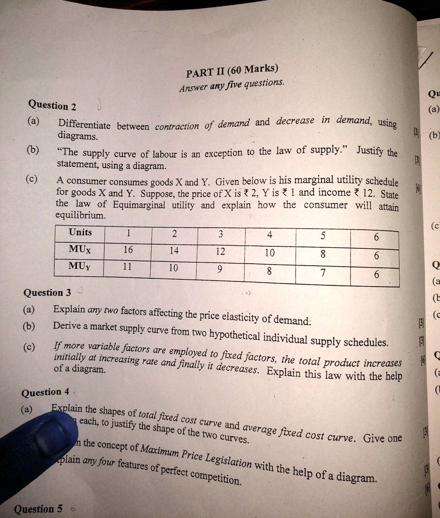 a what is the difference between contraction of demand and decrease in demand part ii 60 marks ...