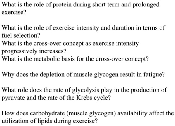 what is the role of protein during short term and prolonged exercise ...