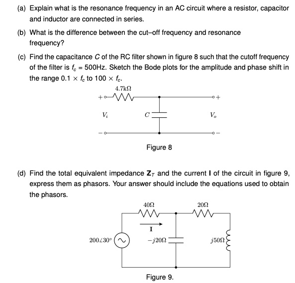 a explain what is the resonance frequency in an ac circuit where a ...