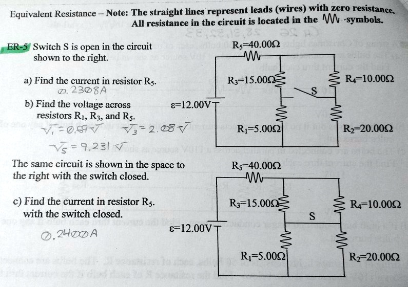 Equivalent Resistance Note: The straight lines represent leads (wires ...