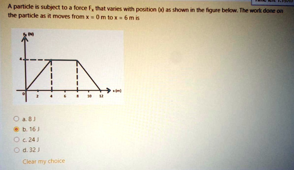 A particle is subject to a force Fx that varies with position (x) as shown in the figure below ...