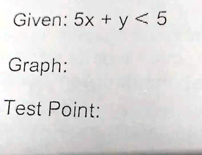 SOLVED: Given: 5x + y