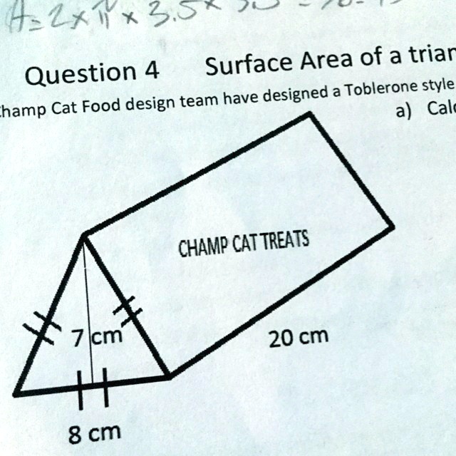 SOLVED: 'A) calculate the surface area of the equilateral triangular ...