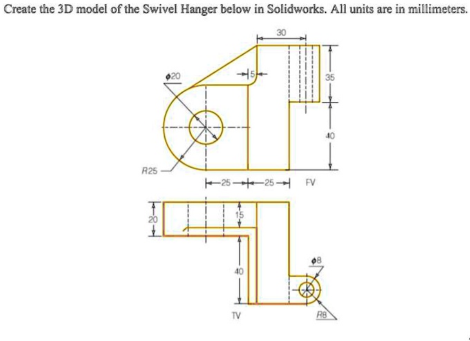 [GET ANSWER] Create the 3D model of the Swivel Hanger below in ...