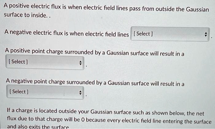 A positive electric flux is when electric field lines pass from outside ...