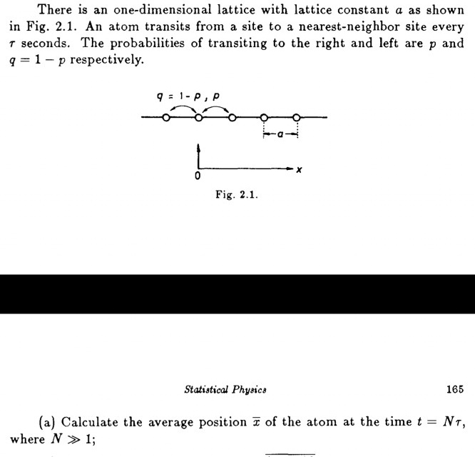 there is an one dimensional lattice with lattice constant a as shown in fig21 an atom transits ...