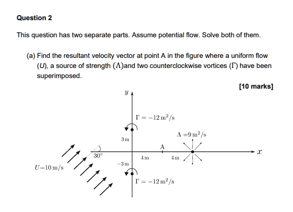 SOLVED: This question has two separate parts. Assume potential flow. Solve both of them. a) Find ...