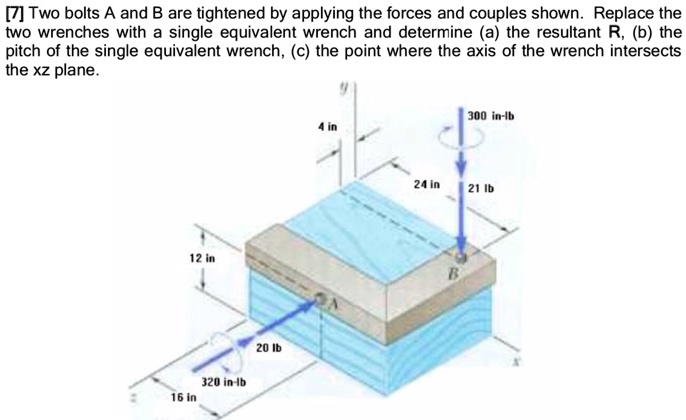 Solved Two Bolts A And B Are Tightened By Applying The Forces And Couples Shown Replace The 