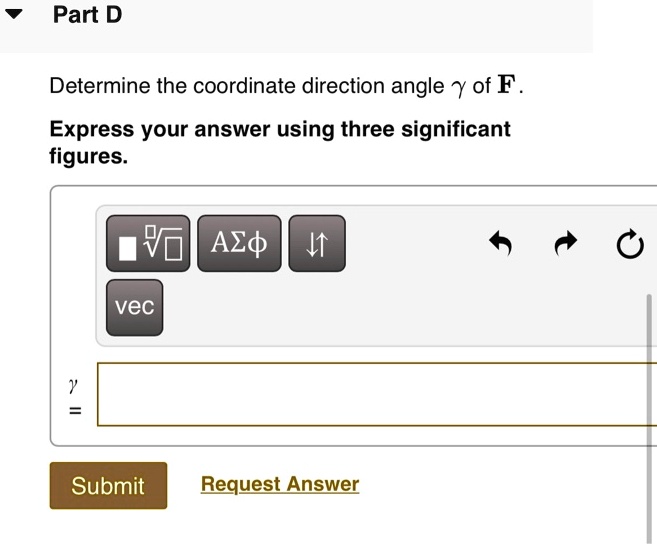 SOLVED: Determine the coordinate direction angle Î¸ of F. Express your answer using three ...