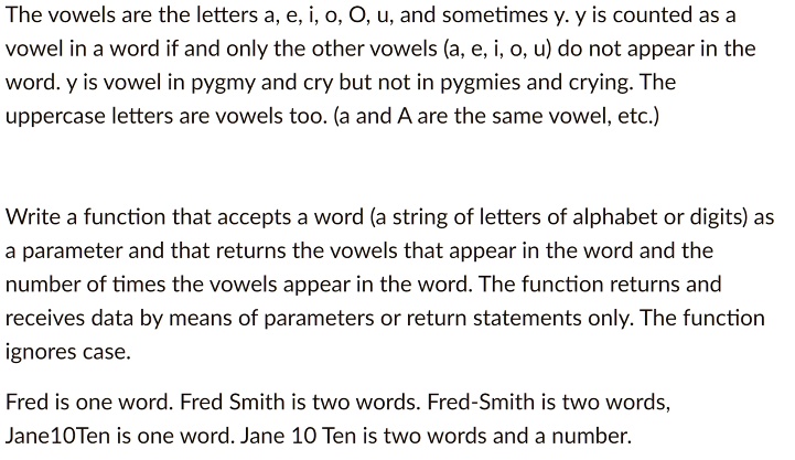 SOLVED: PLEASE WRITE IN C++ CODE NO C STRINGS USE STRINGS ONLY Return ...