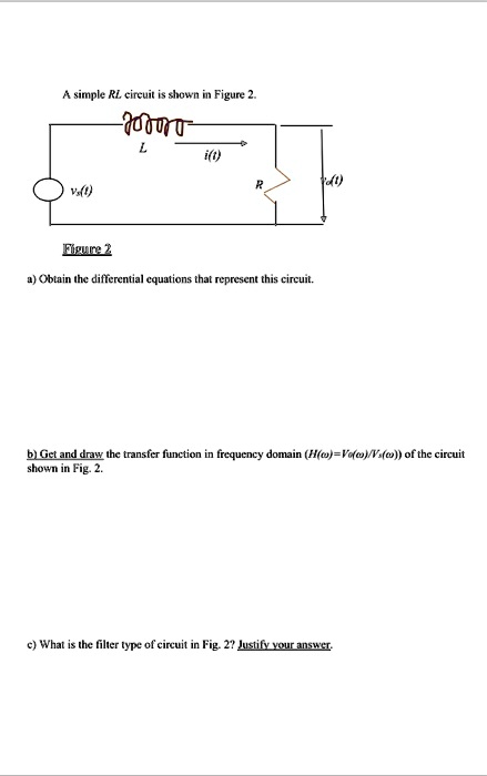 A simple RL circuit is shown in Figure 2. Vs(t) L i(t) R Vo(t) Figure 2 ...