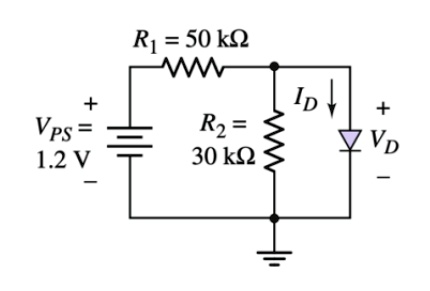 the diode in the circuit shown below has a reverse saturation current of is 5 1013 a determine ...