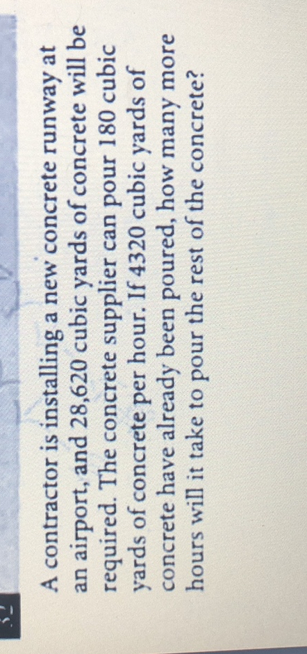 SOLVED: A contractor is installing a new concrete runway at an airport ...