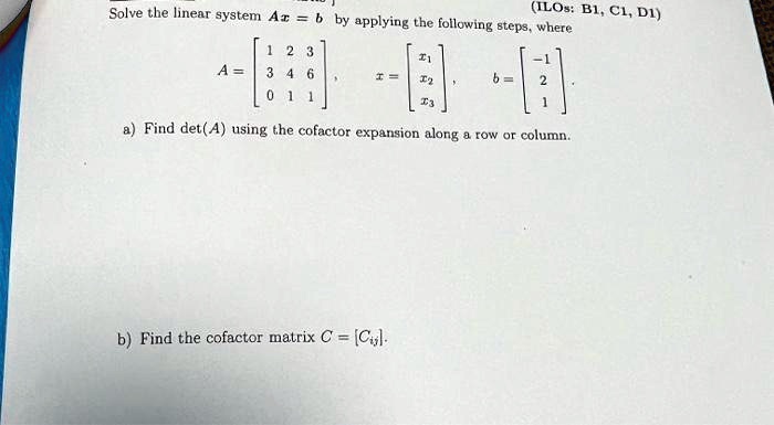 Solved Texts Ilos B1 C1 D1 [e] [ ] A Find Det A Using The