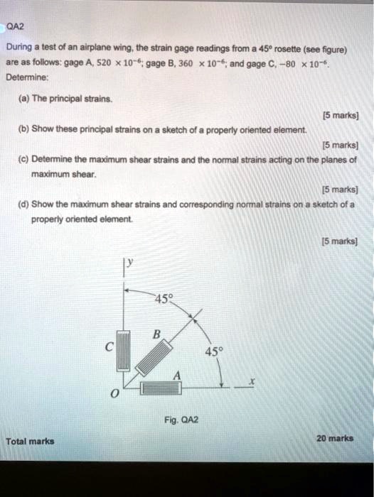 QA2 During a test of an airplane wing, the strain gage readings from a ...