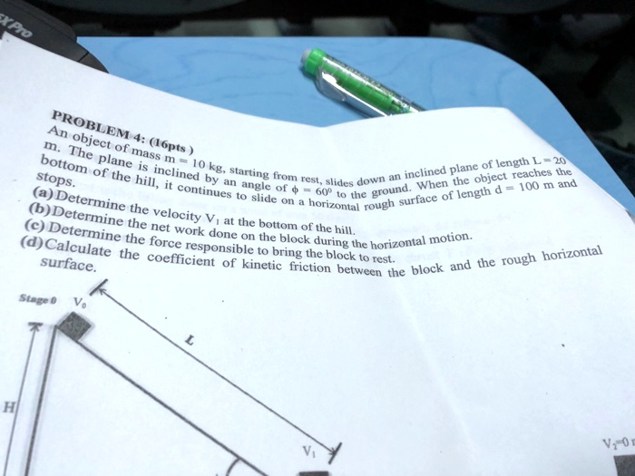 SOLVED: PROBLEM An object = The (Gpts plane mass bottom 10 kg, plane of ...