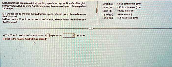 A roadrunner has been recorded as reaching speeds as high as 47 km/h ...