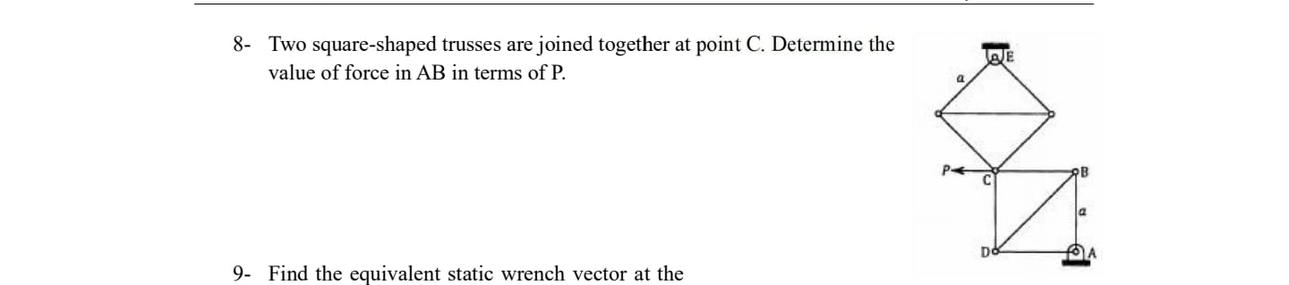 8- Two square-shaped trusses are joined together at point C. Determine ...