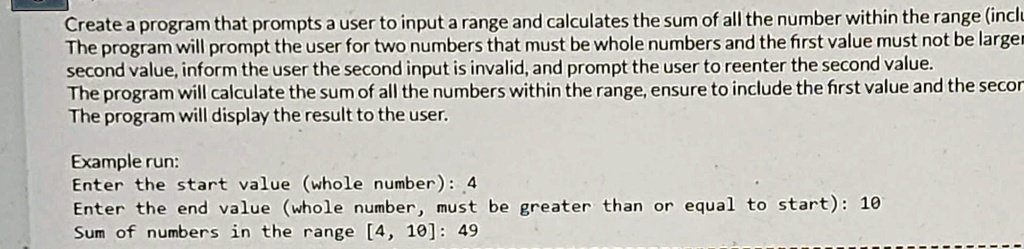 Solved In A C Program Please Create A Program That Prompts A User To Input A Range And