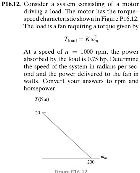 P16.12. Consider a system consisting of a motor driving a...