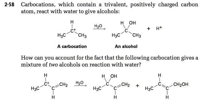 SOLVED: 2-58 Carbocations, which contain trivalent, positively charged ...