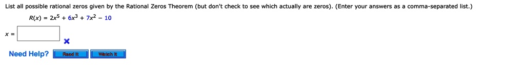 Solved Please Answer This Question With An Explanation Thank You List All Possible Rational