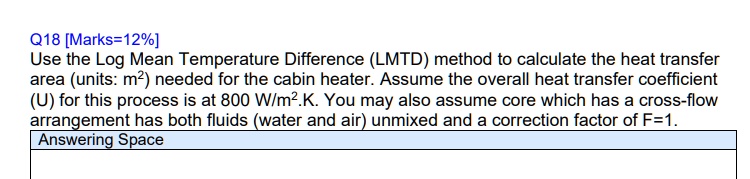 q18 marks12 use the log mean temperature difference lmtd method to ...