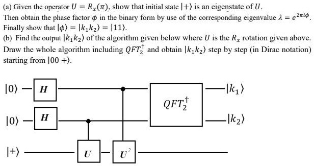 (a) Given the operator U = Rx(π), show that initial state |+ is an eigenstate of U. Then obtain ...