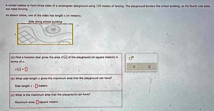 texts a school wishes to form three sides of a rectangular playground ...