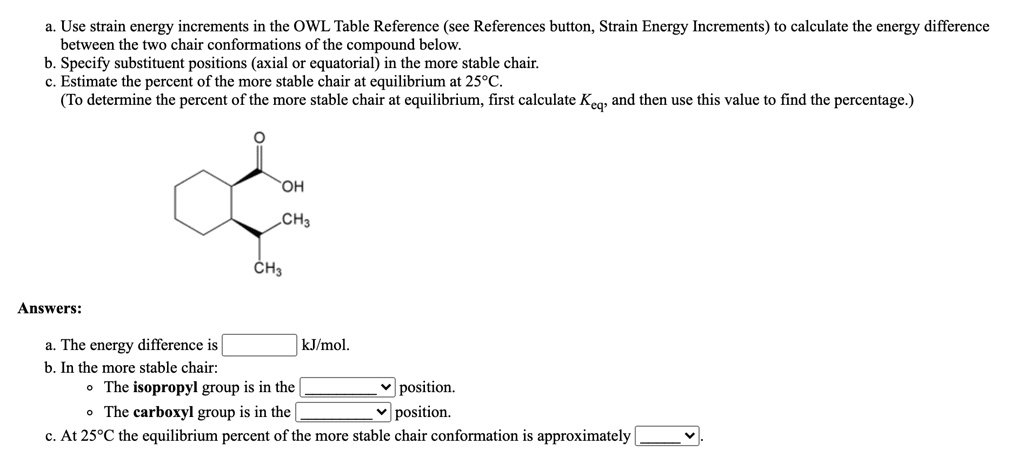 SOLVED: Use strain energy increments in the OWL Table Reference (see ...