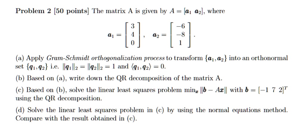 SOLVED: Problem 2 [50 points] The matrix A is given by A = [0 1; a 2], where 0 â‰¤ a â‰¤ 8. (a ...