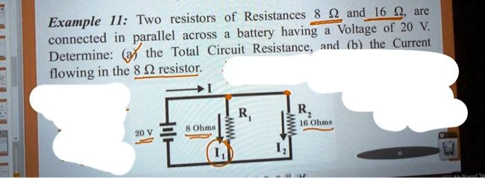 SOLVED:resistors of Resistances 8 Q and 16 2 are Example H: Two battery ...